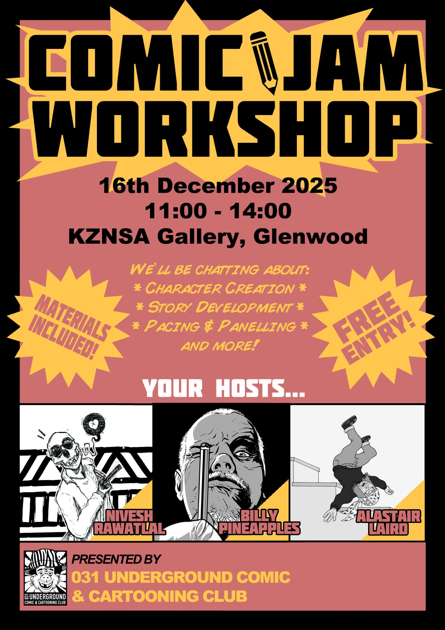 Comic Jam Workshop with 031 Underground Comic and Cartooning Club ...